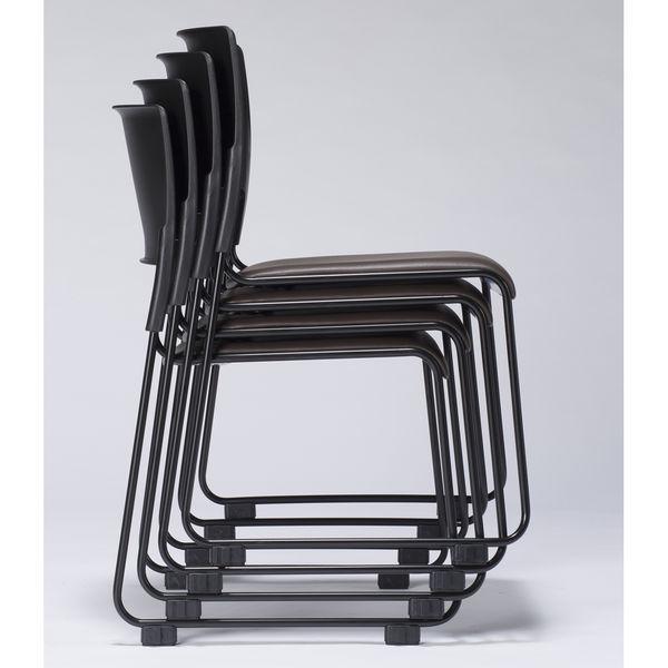 中央可鍛工業 MORループスタッキングチェア ブラック脚/ブラウン座 MO-27B-BR 1箱（5脚） オリジナル PVCレザー座 横連結 :NU80000:LOHACO Yahoo!店 ...