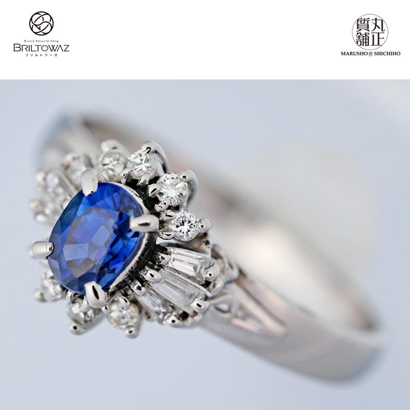 Pt900 サファイア ダイヤ リング S0.56ct D0.20ct 13号 ダイヤモンド レディース 9月誕生石 送料無料（M211495） : 質屋 丸正質舗 Yahoo!店 - 通販 ...