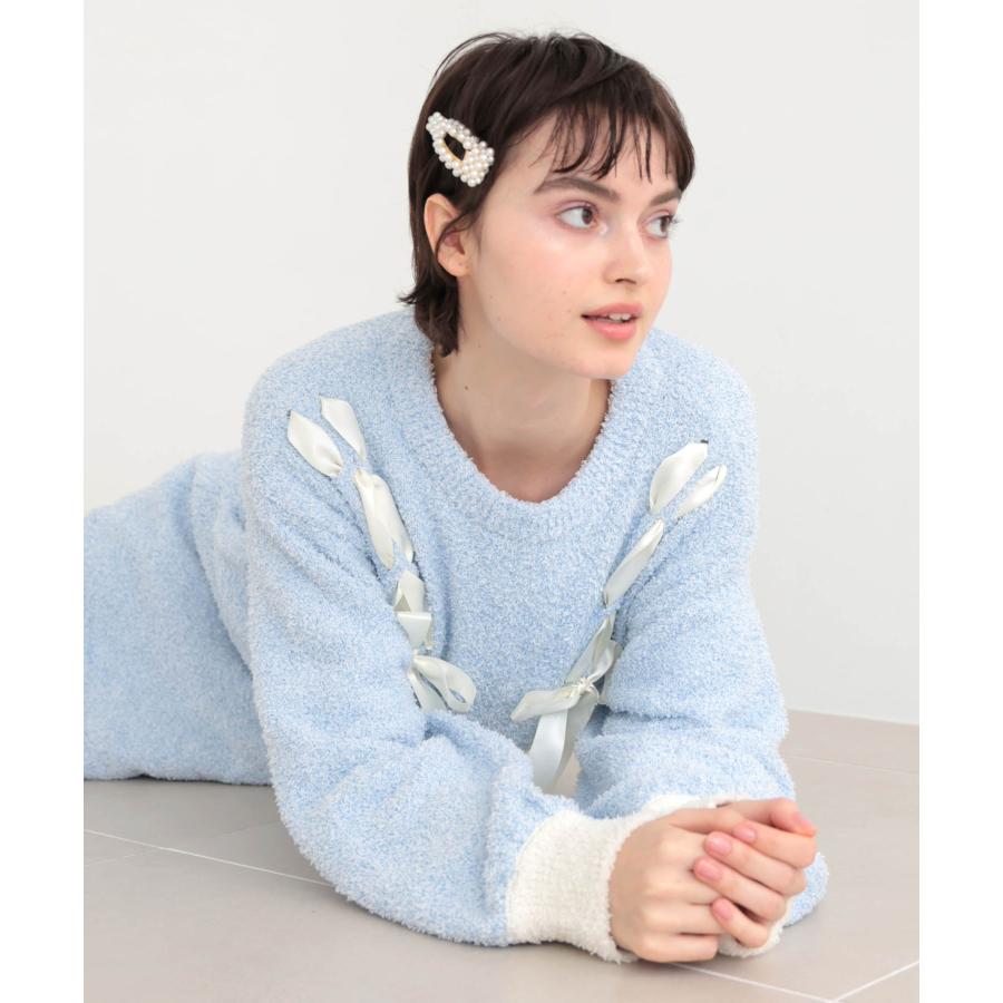 Narue ナルエー公式 パジャマ ルームウェア レディース 秋 冬 モコモコ ふわもこ ブラウン ブルー ピンク M L モールニットツイードライクワンピース 24-71011 : ナルエー ...