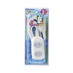 ELPA プラスワン扉付タップ （2P式・3＋1個口・2m） WLP-3020B-W ホワイト : ソフマップ Yahoo!店 - 通販 - Yahoo!ショッピング