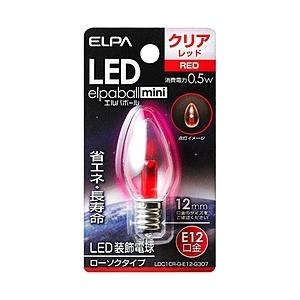 ELPA LED装飾電球 「LEDエルパボールmini」（ローソク球形・0.5W／赤色・口金E12） LDC1CR-G-E12-G307 : ソフマップ Yahoo!店 - 通販 ...
