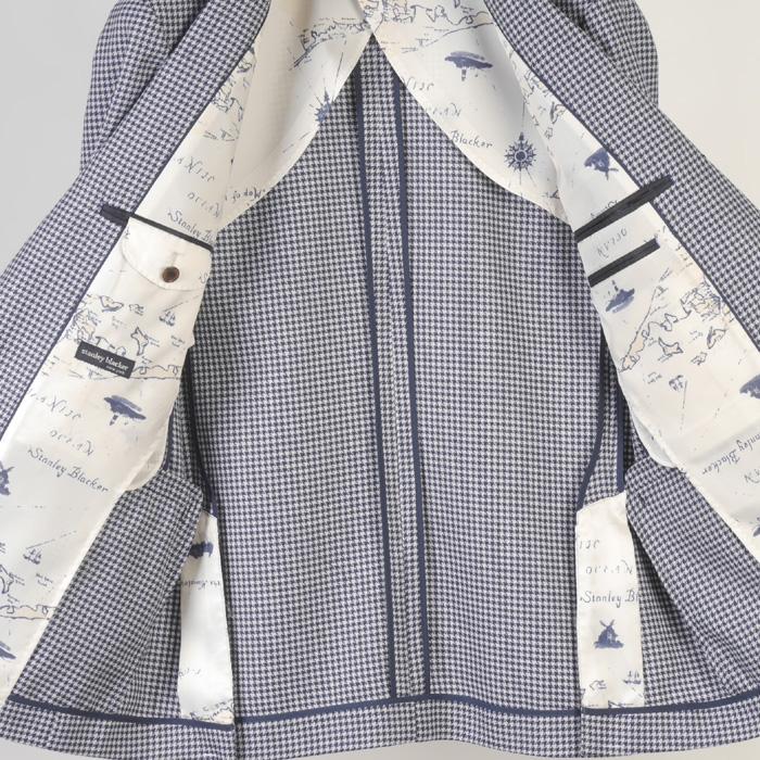 ジャケット stanley blacker スタンリーブラッカービジネス カジュアル テーラード メンズ段返り3釦 千鳥格子柄 18000 wRJ9006 : 洋服倉庫Yahoo!店 - 通販 ...