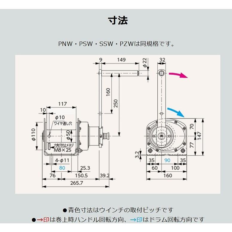 富士製作所 ポータブルウインチ 手動ウインチ SSW-950N SSW950N 錆に強い本格的ステンレスウインチ : Y-SQUARE ...
