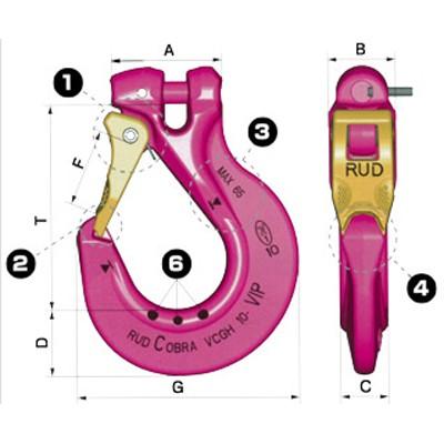 VCGH-22 RUD(ルッド) コブラフック VCGH 16t 22mm : トモエモン - 通販 - Yahoo!ショッピング