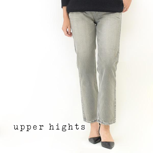 upper hights アッパーハイツ "THE LIPSTICK/ザ リップスティック" ミッドライズ スリムストレート デニム GRISVERT/ライトグレー 18S24502GRV ...
