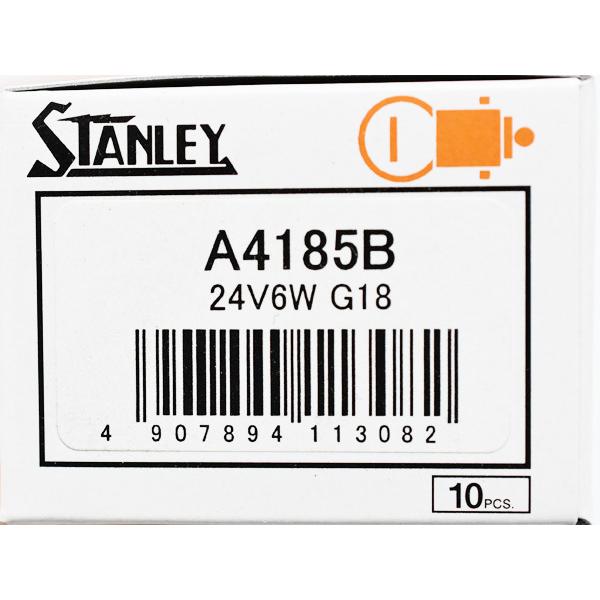 スタンレー電気 24V 6W G18 BA15s シングル球 つばなし並ピン 単線 A4185B スタンレー STANLEY 10個 : ハッピードライブヤブモト - 通販 - Yahoo ...