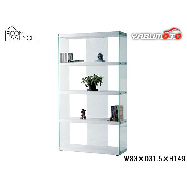 東谷 グラスシェルフ ホワイト W83×D31.5×H149 HAB-624WH 組立式 オープンラック 棚 収納 ガラス メーカー直送 送料無料 : ハッピードライブ1号店 - 通販 ...