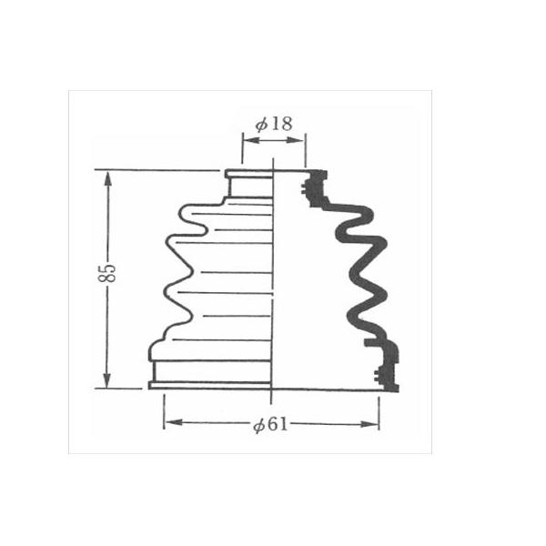 サンバー TT2 TV2 ドライブシャフトブーツ フロント インナー側 左右共通 左右2個セット Seiken 制研化学工業 分割なし 600-00084 : プロツールショップヤブモト ...