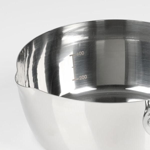 行平鍋 16cm (目盛付) ステンレス製 パール金属 ミラースタイル HC-556 / 1.2L IH対応 片手鍋 雪平鍋 ゆきひら鍋 両口設計 注ぎやすい シルバー シンプル 便利 ...