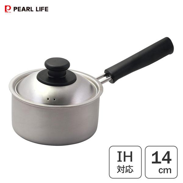 パール金属 片手鍋 14cm ステンレス製 銀河エンボス加工 HC-817 / 日本製 IH対応 1.5L 蓋付き フタ付き オール熱源対応 キズが付きにくい シルバー 燕三条産 : Y ...