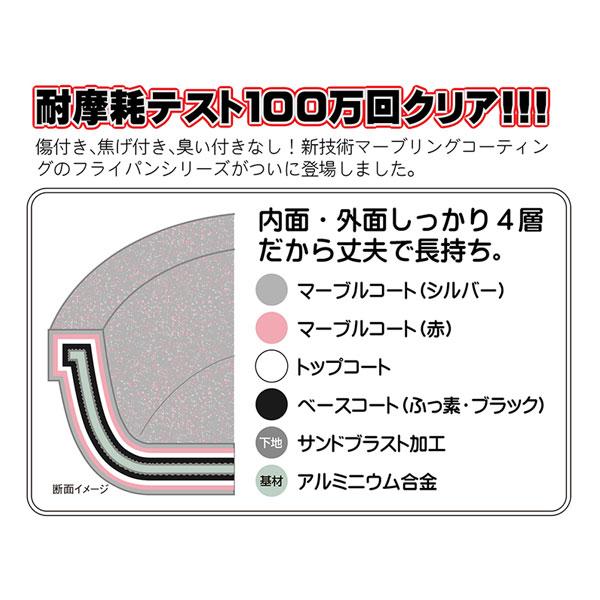 フライパン 26cm IH対応 ベーネマーブル 落合務 タマハシ LB-183 / ガス火 アルミ製 ガラス蓋付き フタ付き 便利 ふっ素加工 焦げ付きにくい レシピ付 ギフト ...