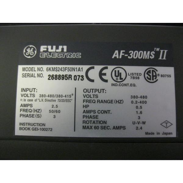 GE Fuji AF-300 Microsaver II VFD Variable Frequency Drive 1/2hp 460v 3 ...