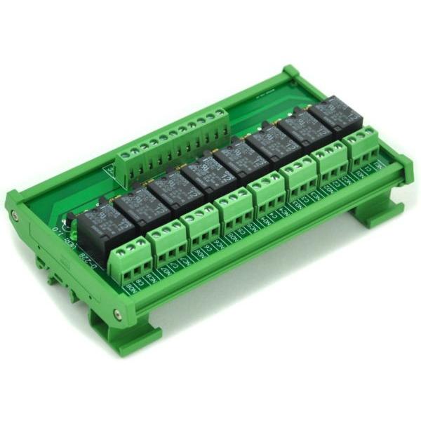 オムロン DIN Rail Mount 8 SPDT Power Relay Interface Module, OMRON 10A ...