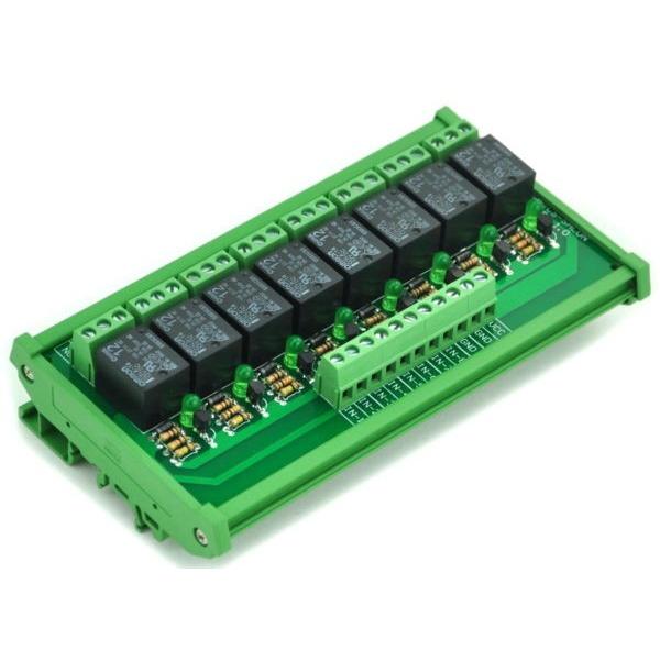 オムロン DIN Rail Mount 8 SPDT Power Relay Interface Module, OMRON 10A ...
