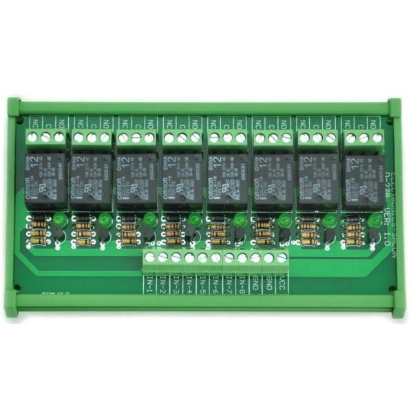 オムロン DIN Rail Mount 8 SPDT Power Relay Interface Module, OMRON 10A ...