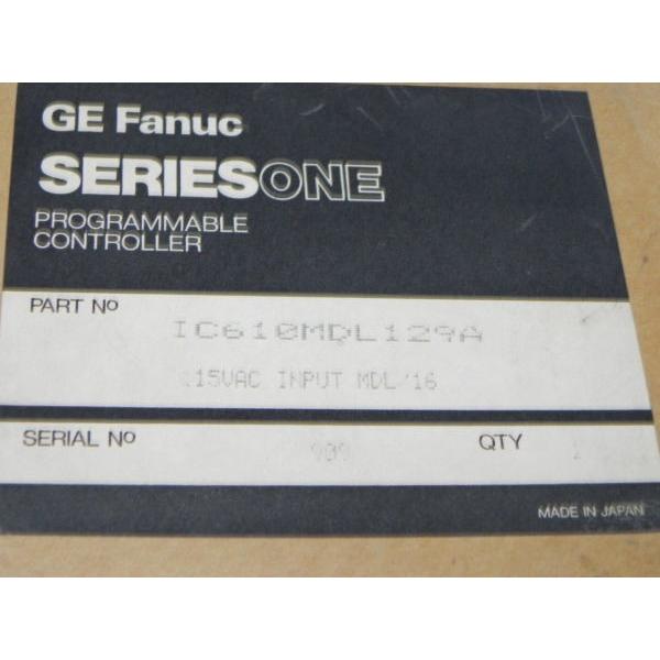 GE FANUC ファナック IC610MDL129A INPUT MODULE 115VAC W/REMOVABLE TERM BLOCK ...