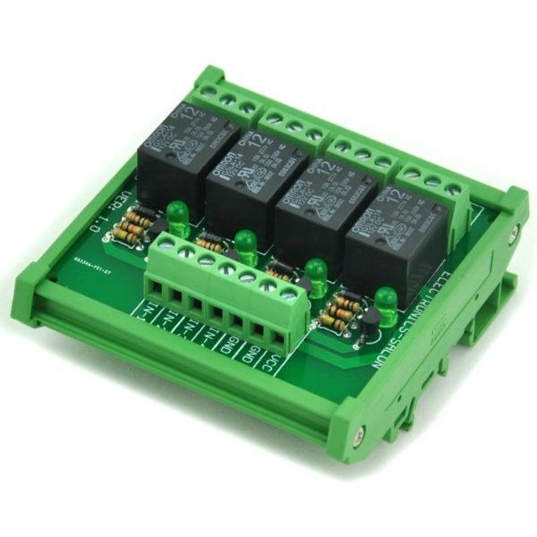 オムロン DIN Rail Mount 4 SPDT Power Relay Interface Module, OMRON 10A ...