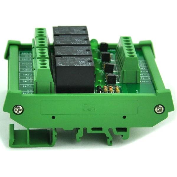 オムロン DIN Rail Mount 4 SPDT Power Relay Interface Module, OMRON 10A ...