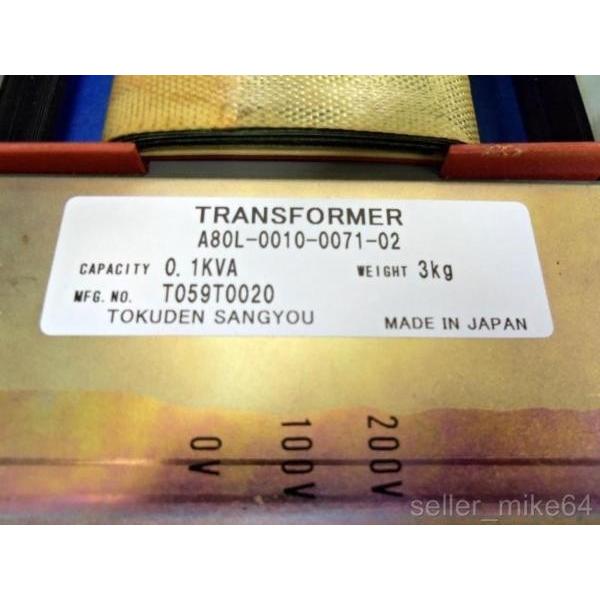 FANUC ファナック A80L-0010-0071-02 0.1KVA CAPACITY 200 VOLT TRANSFORMER, :if0e93b209e2593e8:八重洲堂 ...