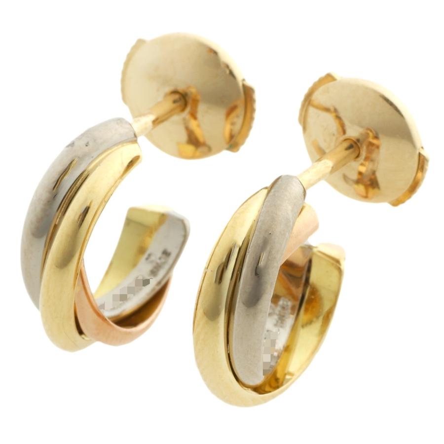 TRINITY（Cartier） 新品仕上げ Cartier カルティエ 750 K18 YG WG PG トリニティ ピアス B8017100 3連 スリーカラー イヤリング ゴールド ...