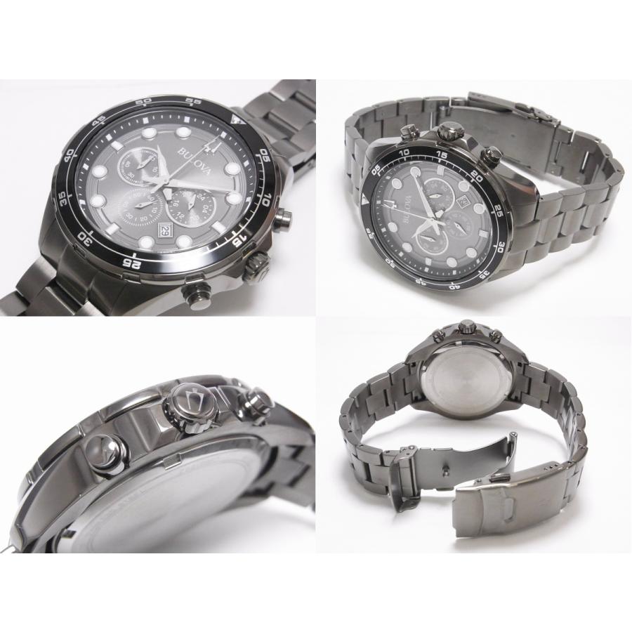 ブローバ BULOVA 96B104 クオーツ クロノグラフ レザーブレスレット付き メンズ 腕時計 グレー文字盤 【中古】【程度A+】【極上 ...