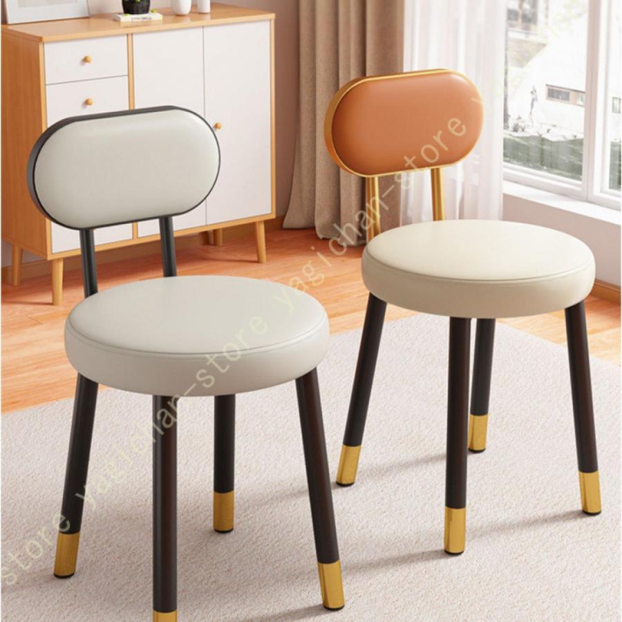 椅子 ドレッサーチェア 化粧椅子イス 鏡台用 背もたれ ゴールド脚 座り心地良い 美容室 サロン メイクアップ用チェア おしゃれ 装飾家具 : skr-46n-n36hz : やぎ - 通販 ...