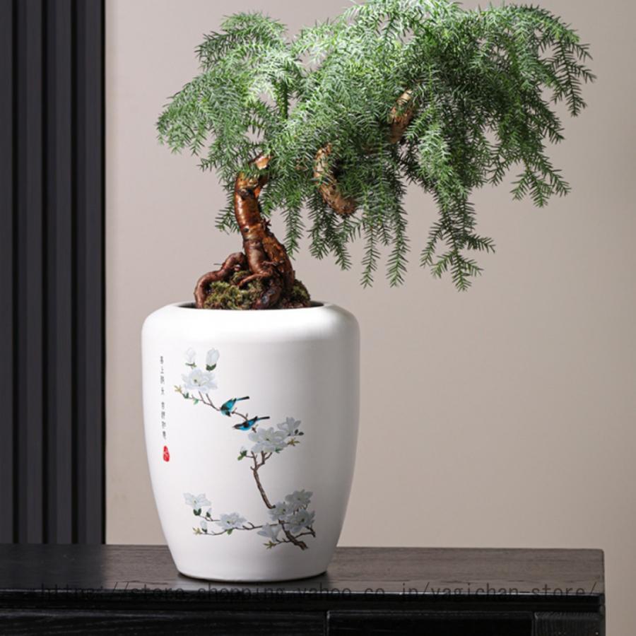 プランター 鉢の底に排水穴付き 植木鉢 プランター鉢 中型 陶器植木鉢 セラミック 丈夫で長持ち 植物ポット 蘭 ガジュマル バラ 園芸鉢 大 フラワーポット : tvd-ebt-36u00 ...