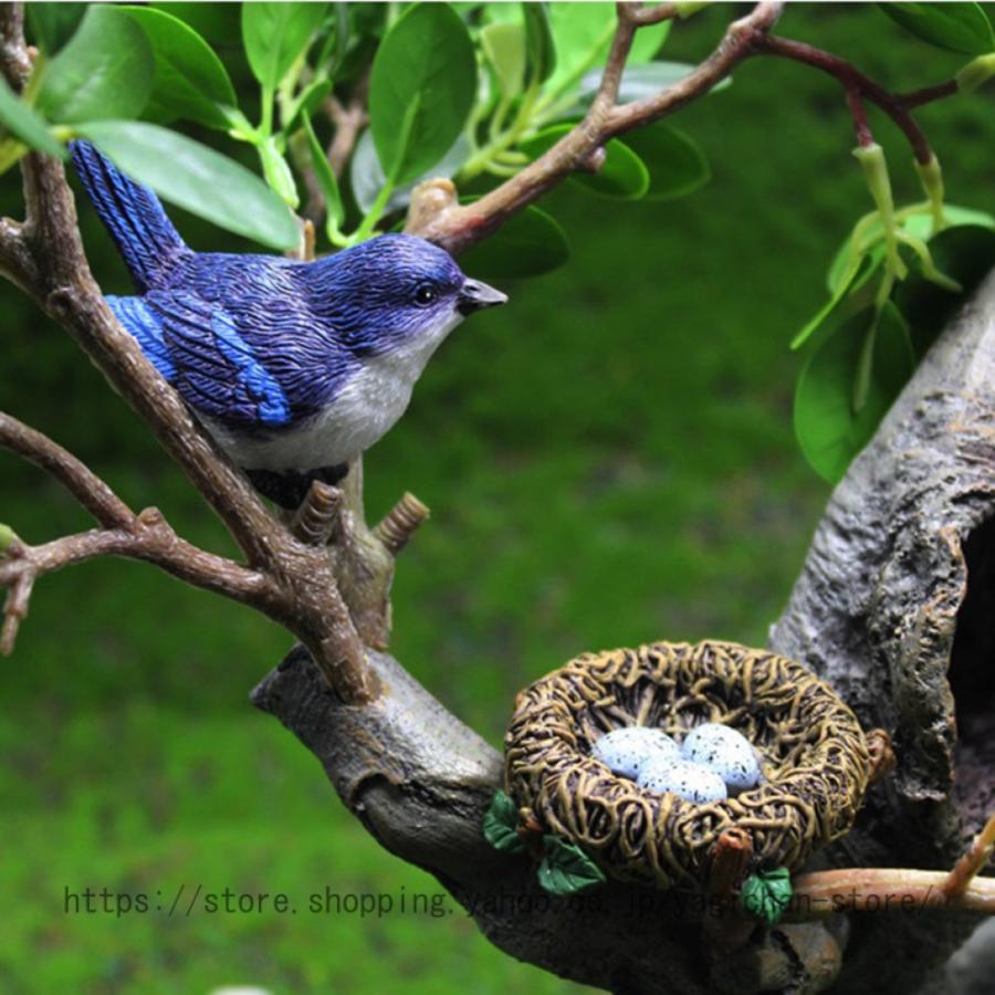 LxRx9 小鳥の置物 とりの置物 プレゼント リアル ディスプレィ アニマルオブジェ グッズ ガーデニンググッズ 庭の置物 愛らしい 本物そっくり 置き物 とり : やぎ - 通販 ...