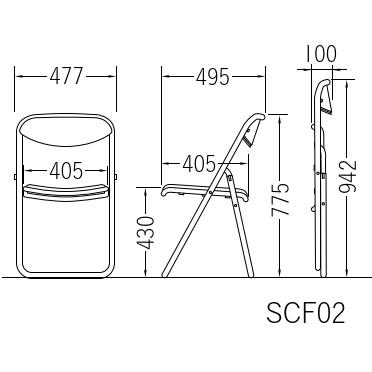 折りたたみパイプチェア SCF02-CX 5脚セット 座幅405・スチールパイプ・メッキ SANKEI【個人宅配送不可】 : オフィス家具のヤマフジ - 通販 - Yahoo!ショッピング
