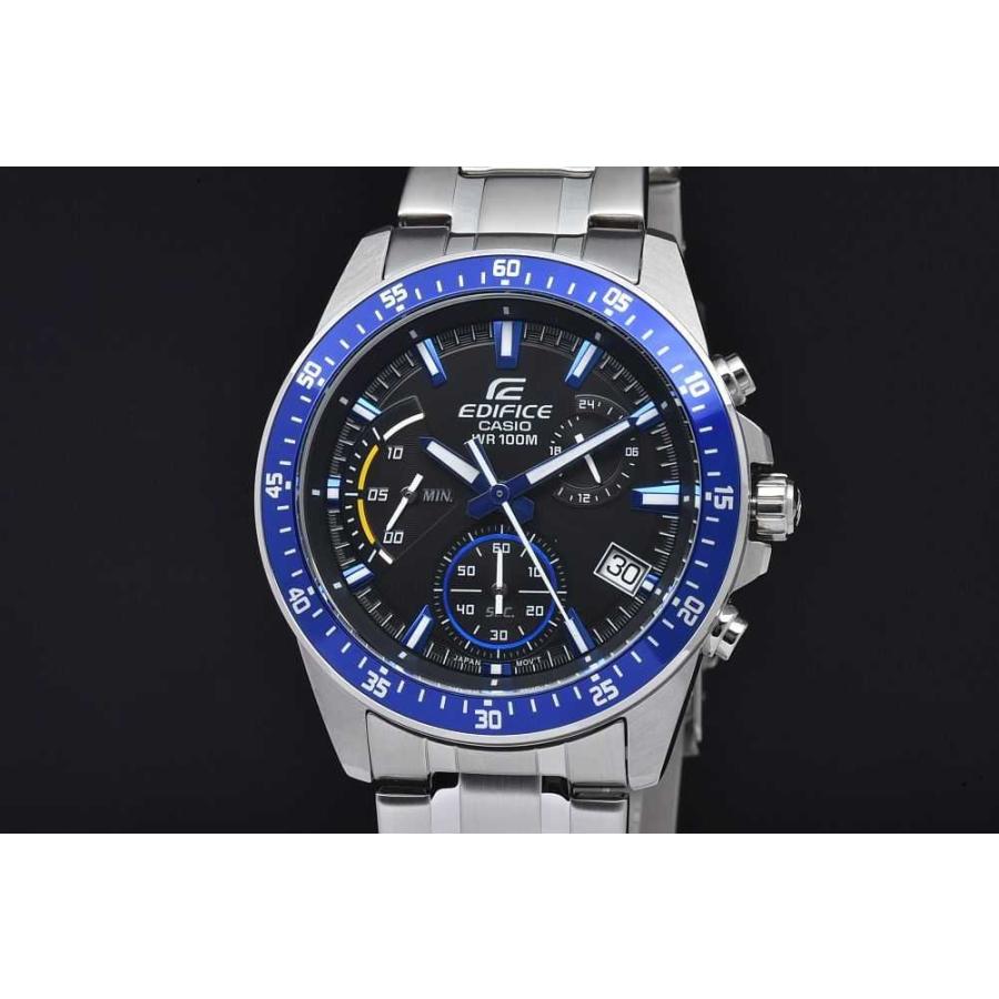 EDIFICE（CASIO） カシオ EFV-540D-1A2 エディフィス クロノグラフ メンズ SS クォーツ 5563 青ベゼル 黒文字 ...