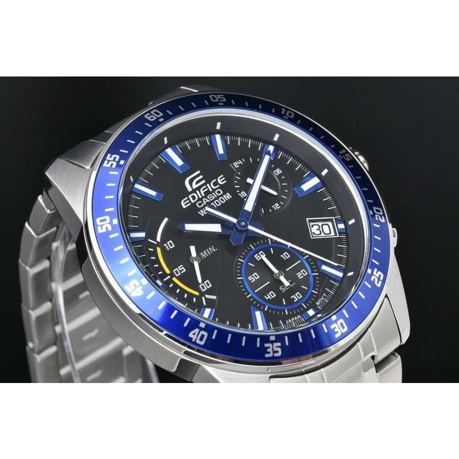 EDIFICE（CASIO） カシオ EFV-540D-1A2 エディフィス クロノグラフ メンズ SS クォーツ 5563 青ベゼル 黒文字 ...
