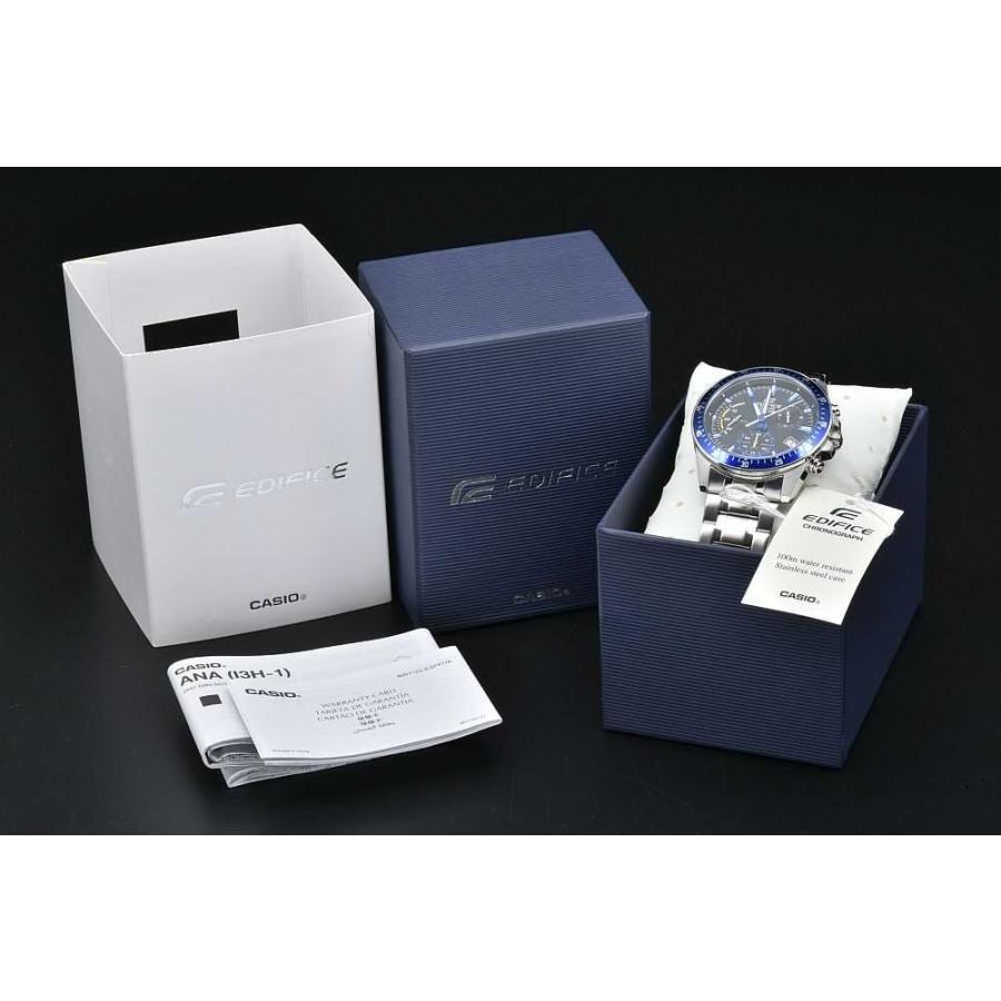 EDIFICE（CASIO） カシオ EFV-540D-1A2 エディフィス クロノグラフ メンズ SS クォーツ 5563 青ベゼル 黒文字 ...