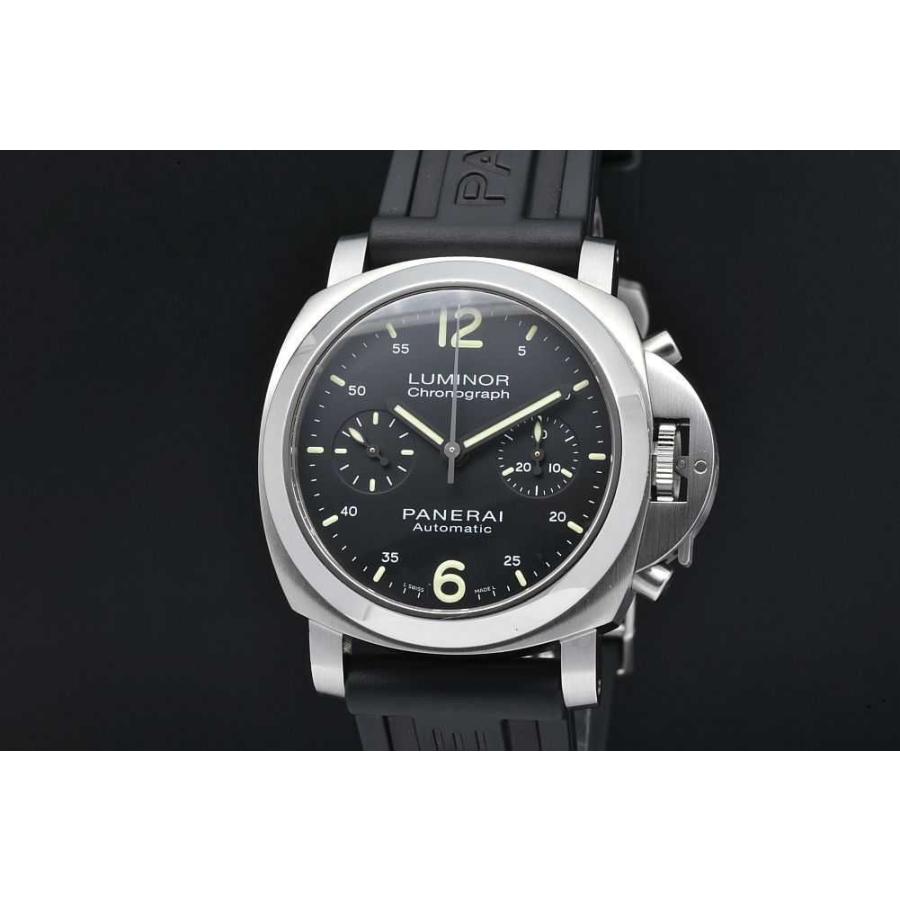 LEMINOR パネライ PAM00310 ルミノール クロノグラフ 40MM メンズ SS/ラバー オートマ OP6739 黒文字盤 N番 ...
