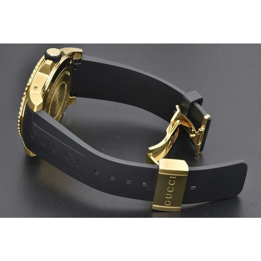 Gucci Dive グッチ YA136219 ダイブ（ダイヴ）45 スネーク メンズ GP/ラバー クォーツ ダイバーウォッチ 136.2 ...