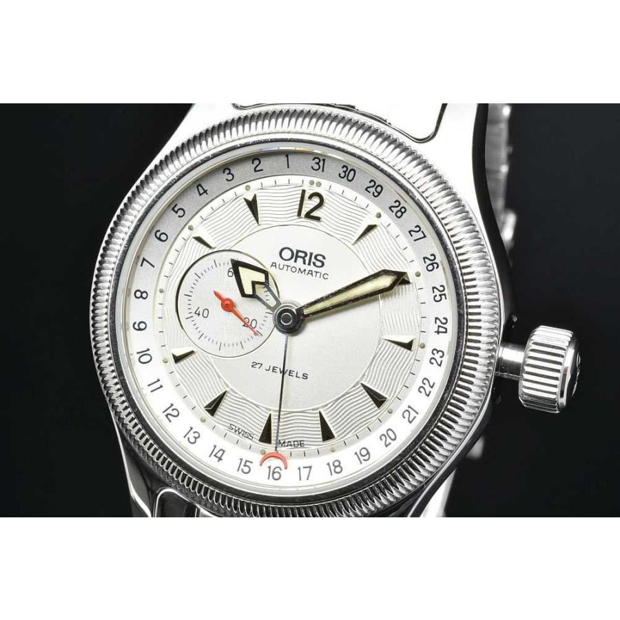 オリス 7482C ビッグクラウン ポインターデイト メンズ SS オートマ 644 裏スケ スモセコ シルバー文字盤 :19966:駅南や ...