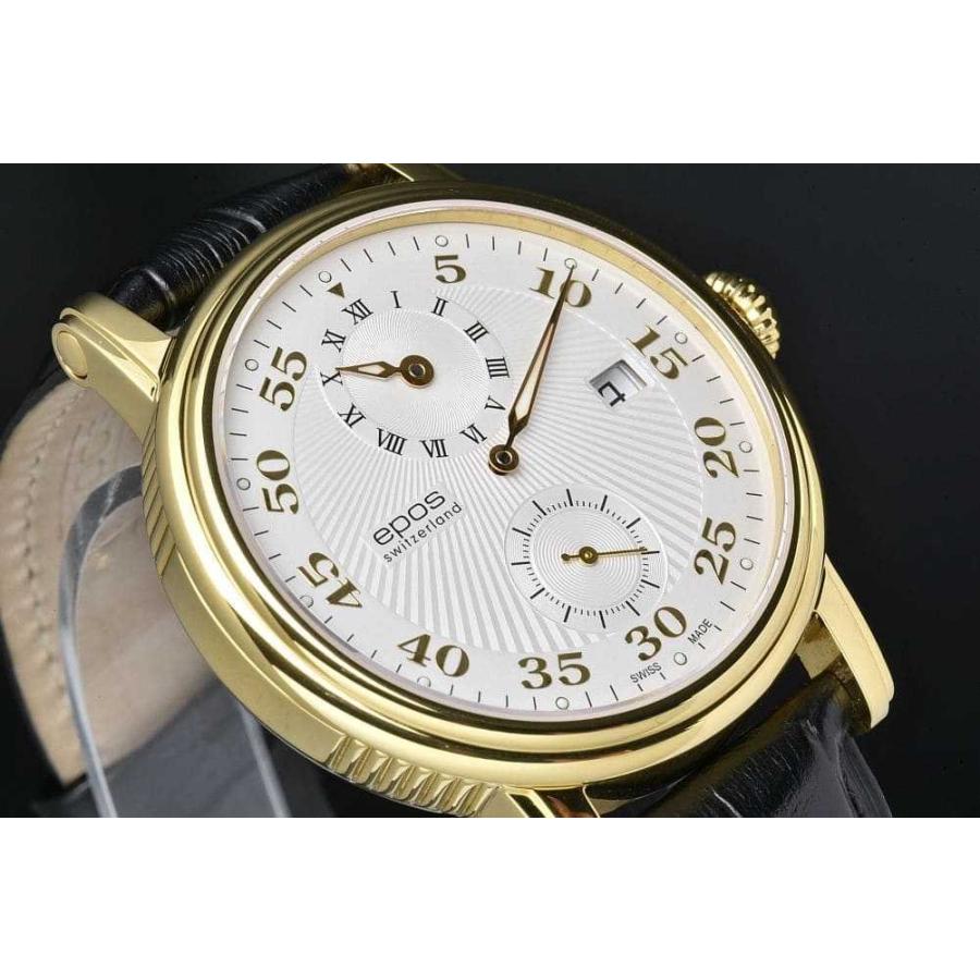 エモーション エポス epos 3392GPAWH レギュレーター メンズ GP/レザー オートマ 裏スケ 白文字盤 : 駅南やまご質店 - 通販 - Yahoo!ショッピング