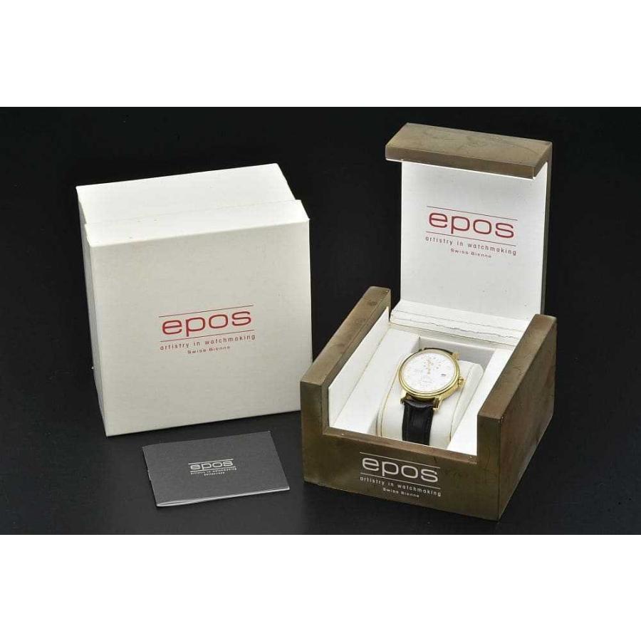 エモーション エポス epos 3392GPAWH レギュレーター メンズ GP/レザー オートマ 裏スケ 白文字盤 : 駅南やまご質店 - 通販 - Yahoo!ショッピング