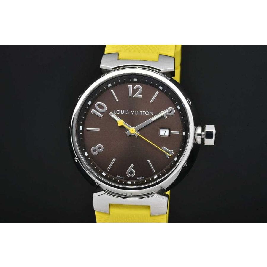 LOUIS VUITTON（ルイ・ヴィトン） ヴィトン Q1111 タンブールGM メンズ SS/ダミエ柄イエローラバー クォーツ ブラウン ...