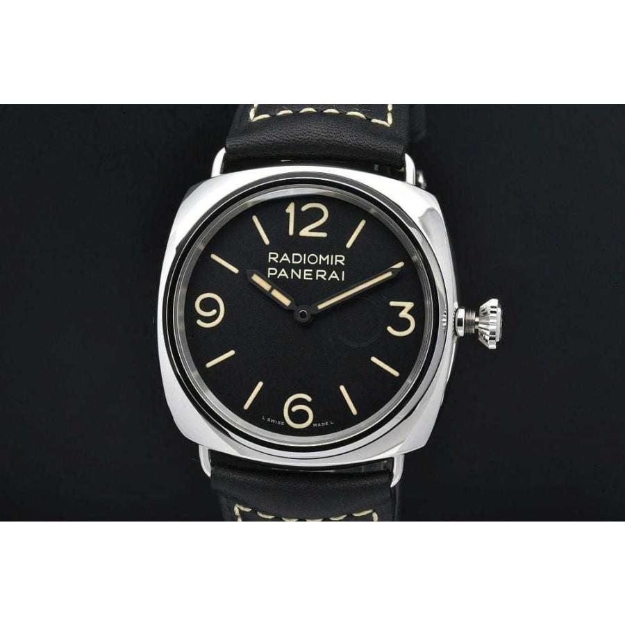 RADIOMIR パネライ PAM01382 ラジオミール オフィチーネ 45MM SS/革 P6000 手巻 OP7562 AA番 黒文字盤 ...