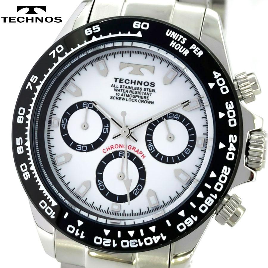 TECHNOS テクノス 男性用 メンズ クオーツ 電池式 腕時計 ラウンド 10気圧防水 ダイバーズ 多針 アナログ カレンダー 日付 ステンレスブレスレット tsm411tw ...