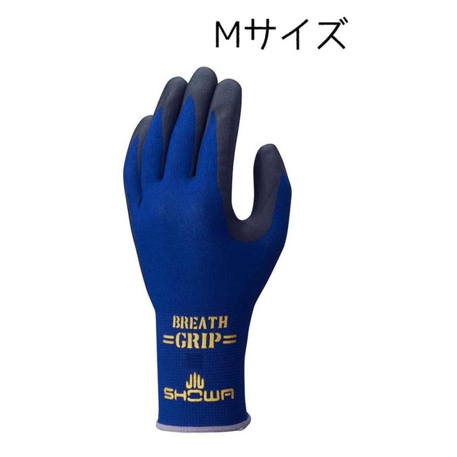 ショーワグローブ No.380R レスグリップ type-R Mサイズ ネイビー/ミディアムブルー [作業 手袋 背抜き手袋 スベリ止め 農業 ...