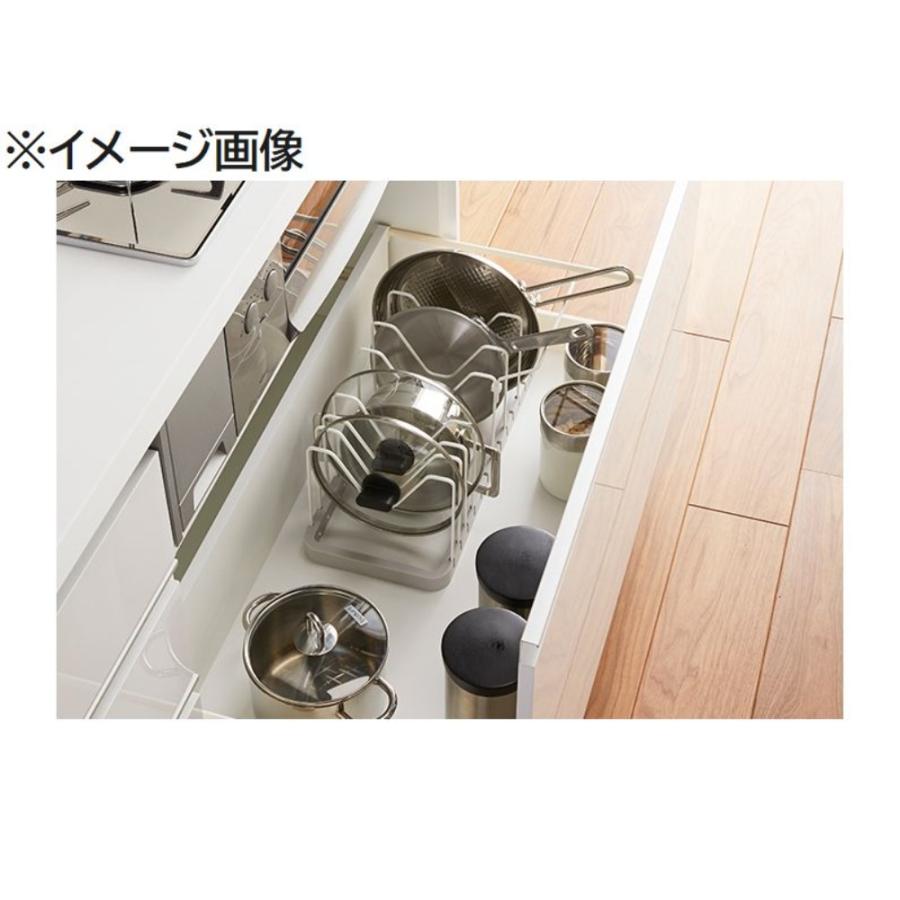 山崎実業 シンク下 伸縮鍋蓋＆フライパンスタンド プレート [キッチン 収納 整理] 3965 ホワイト : ヤマキシヤフー店 - 通販 - Yahoo!ショッピング