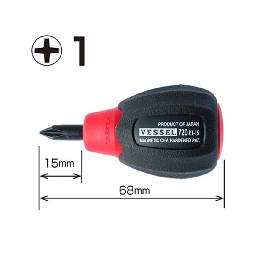 VESSEL（工具） VESSEL ベッセル クッションドライバーNo.720 +1×15 : ヤマキシヤフー店 - 通販 - Yahoo!ショッピング