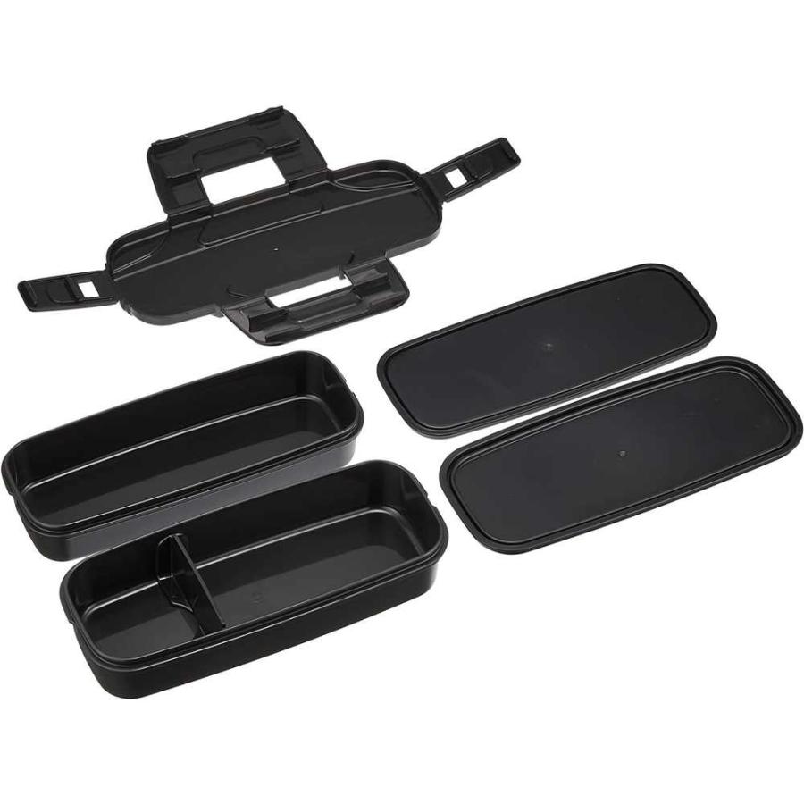 OSK オーエスケー ロックフォーNo.2 ランチボックス 2段 950ml ブラック [弁当箱 ロック付き 電子レンジ 食洗機対応] BLW-26H : 4970825127137 ...