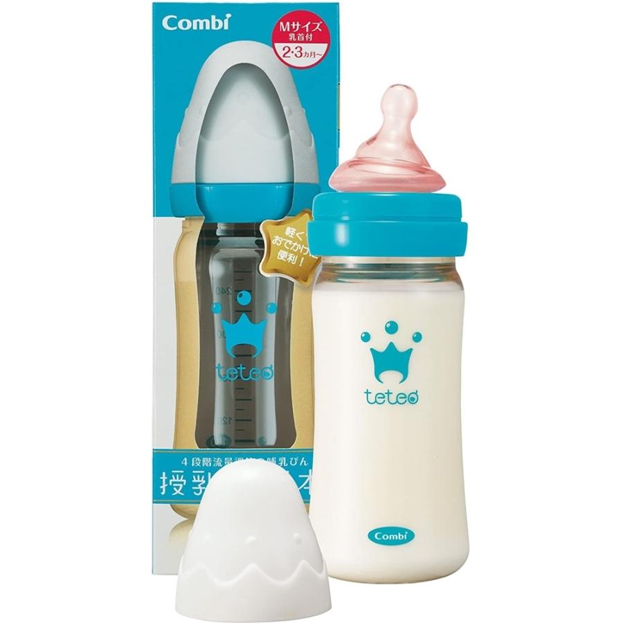 Combi コンビ テテオ 授乳のお手本 哺乳びんプラスチック製 [ベビー 乳児 育児 ミルク] 240ml Mサイズ 乳首付(1本入) : ヤマキシヤフー店 - 通販 - Yahoo!ショッピング