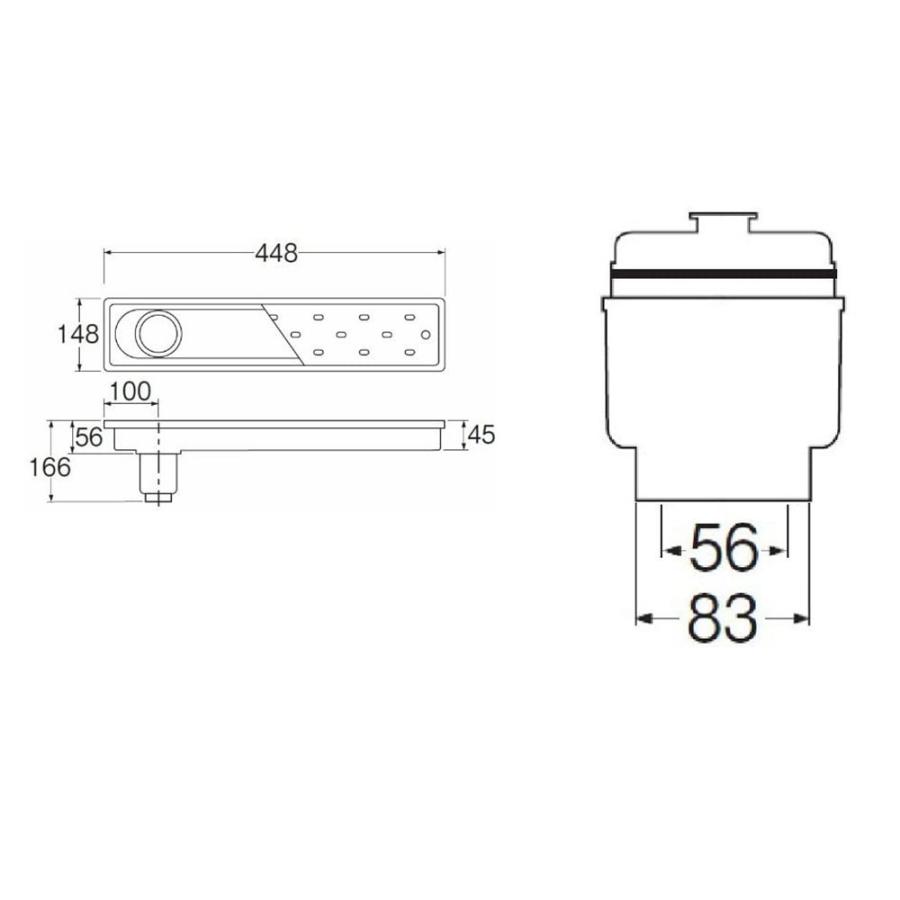 SANEI（水栓金具） SANEI 浴室排水ユニット(バスルーム用) [排水用品 200mmタイル用 呼び50VUパイプ用 風呂 浴室] H901-450 : ヤマキシヤフー店 - 通販 ...