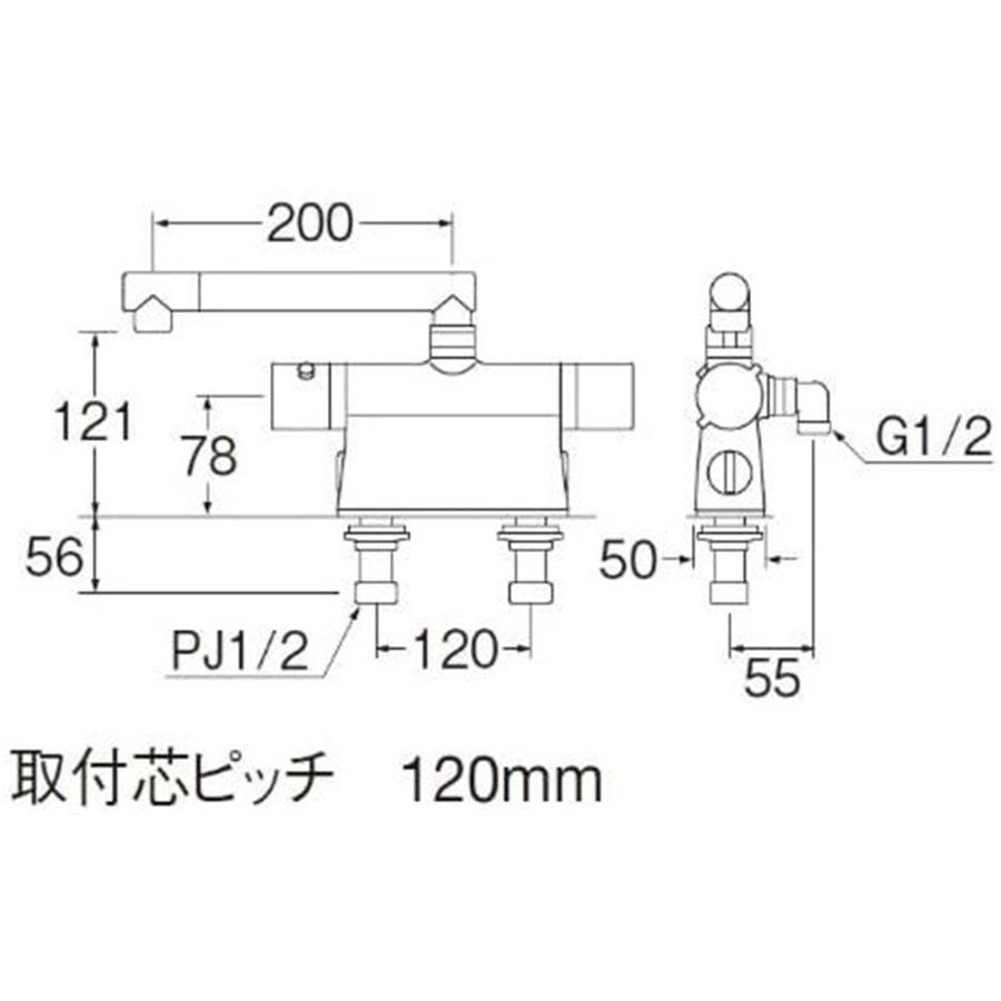 SANEI column サーモデッキシャワー混合栓 台付サーモスタット式 [浴室 バスルーム リフォーム 交換 水栓 節水] SK78501DT2-13 :4973987661112:ヤマキ ...
