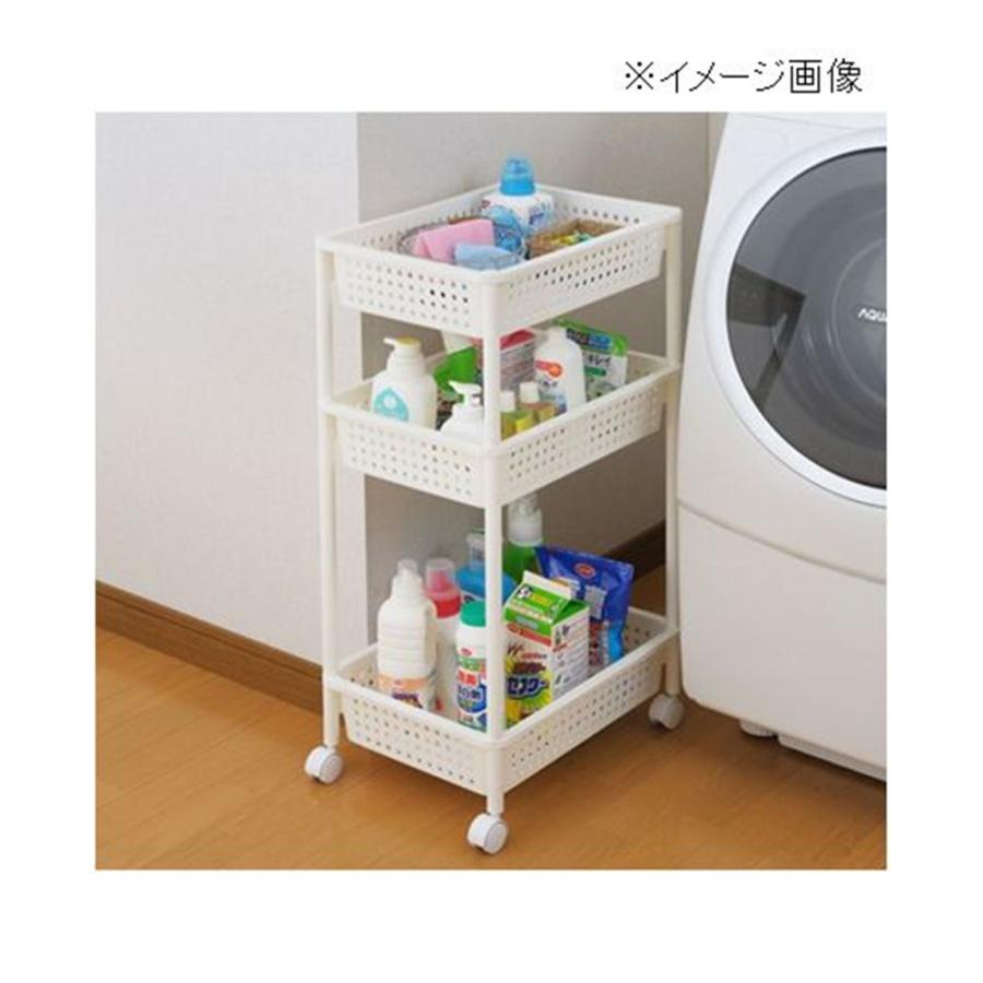 サンカ ワイドバスケット3段 [収納 キッチン ワゴン キャスター] CGW-03Bホワイト : ヤマキシヤフー店 - 通販 - Yahoo!ショッピング