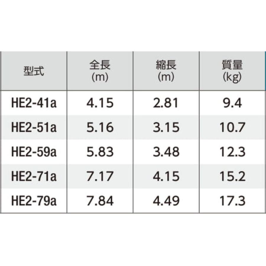 長谷川工業 2連はしご HE2-59a 全長 5.83m/縮長 3.48m 最大使用質量 100kg 軽量 : 山蔵屋Yahoo!ショップ - 通販 - Yahoo!ショッピング