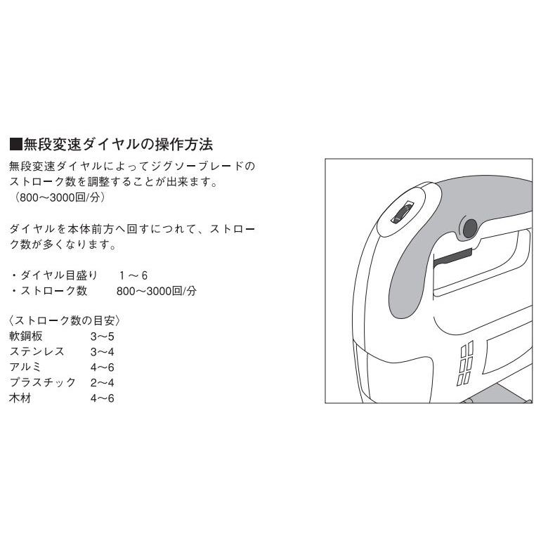 E-Value ジグソー EJ-400SC ダイヤル式無段階変速 切断 切削 糸鋸 電動ノコギリ : 山蔵屋・農産業館 - 通販 ...